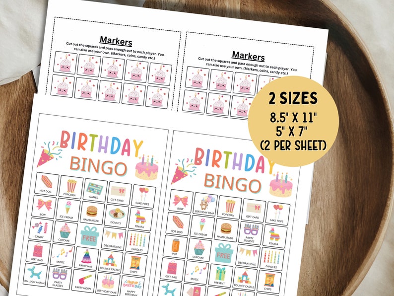 Birthday Bingo Game, Summer Birthday Game, Printable Game, Girls ...