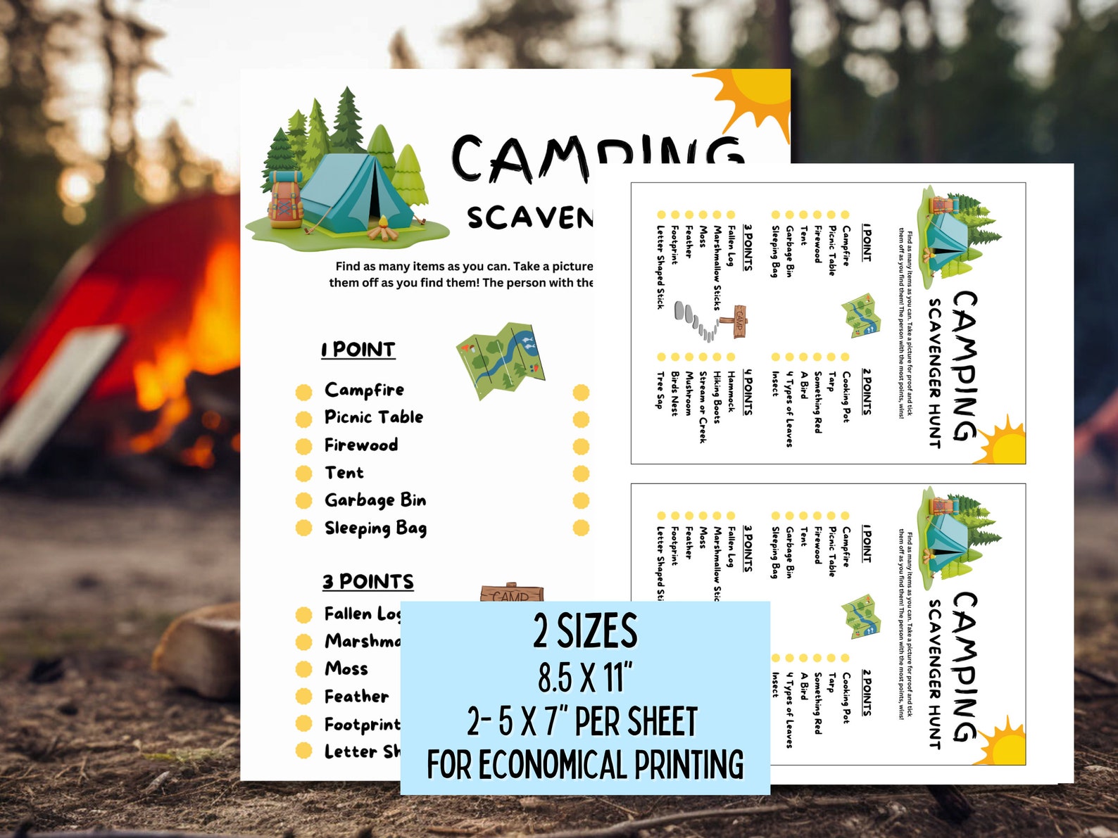 Camping Scavenger Hunt Game, Treasure Hunt Camping Activities for Kids ...