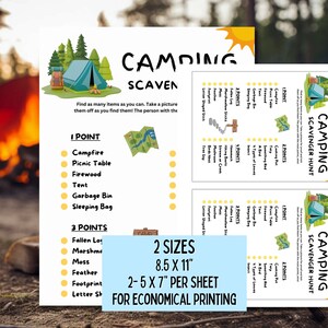 Camping Scavenger Hunt Game, Treasure Hunt Camping Activities for Kids ...