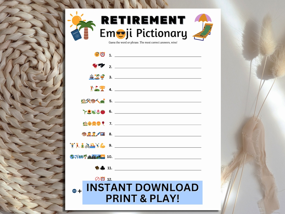 Retirement Party Games, Emoji Pictionary, Retirement Party Games ...