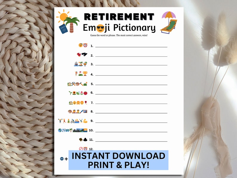 Retirement Party Games, Emoji Pictionary, Retirement Party Games ...
