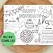 Birthday Coloring Activity Sheet, Kids Party Activity Page (PDF) - Etsy