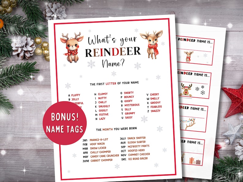 Christmas Party Reindeer Game: Printable Holiday Party Game (PDF) - Etsy