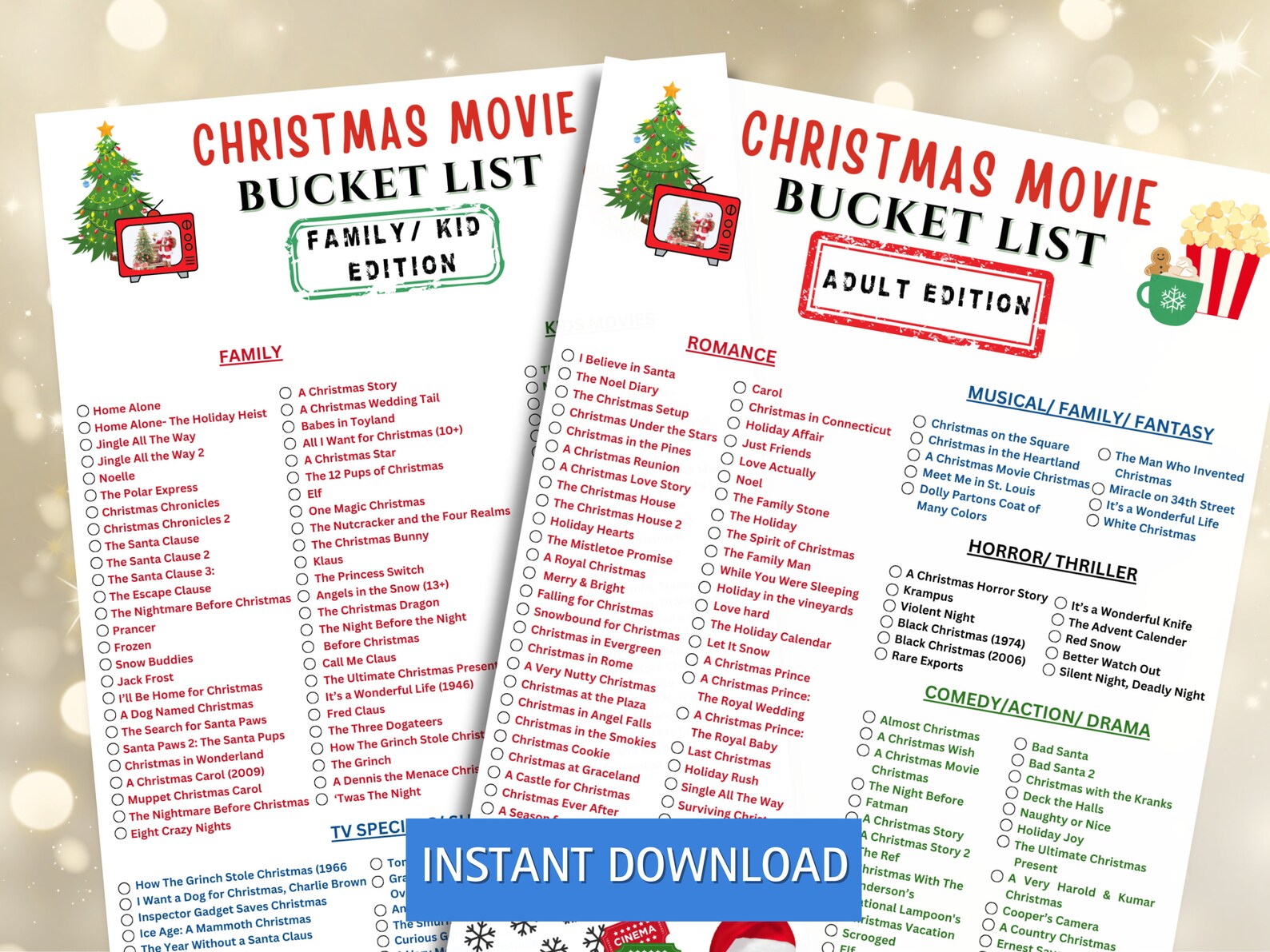 Family Christmas Movie Bucket List, Adult Christmas Movies, Xmas Movie ...