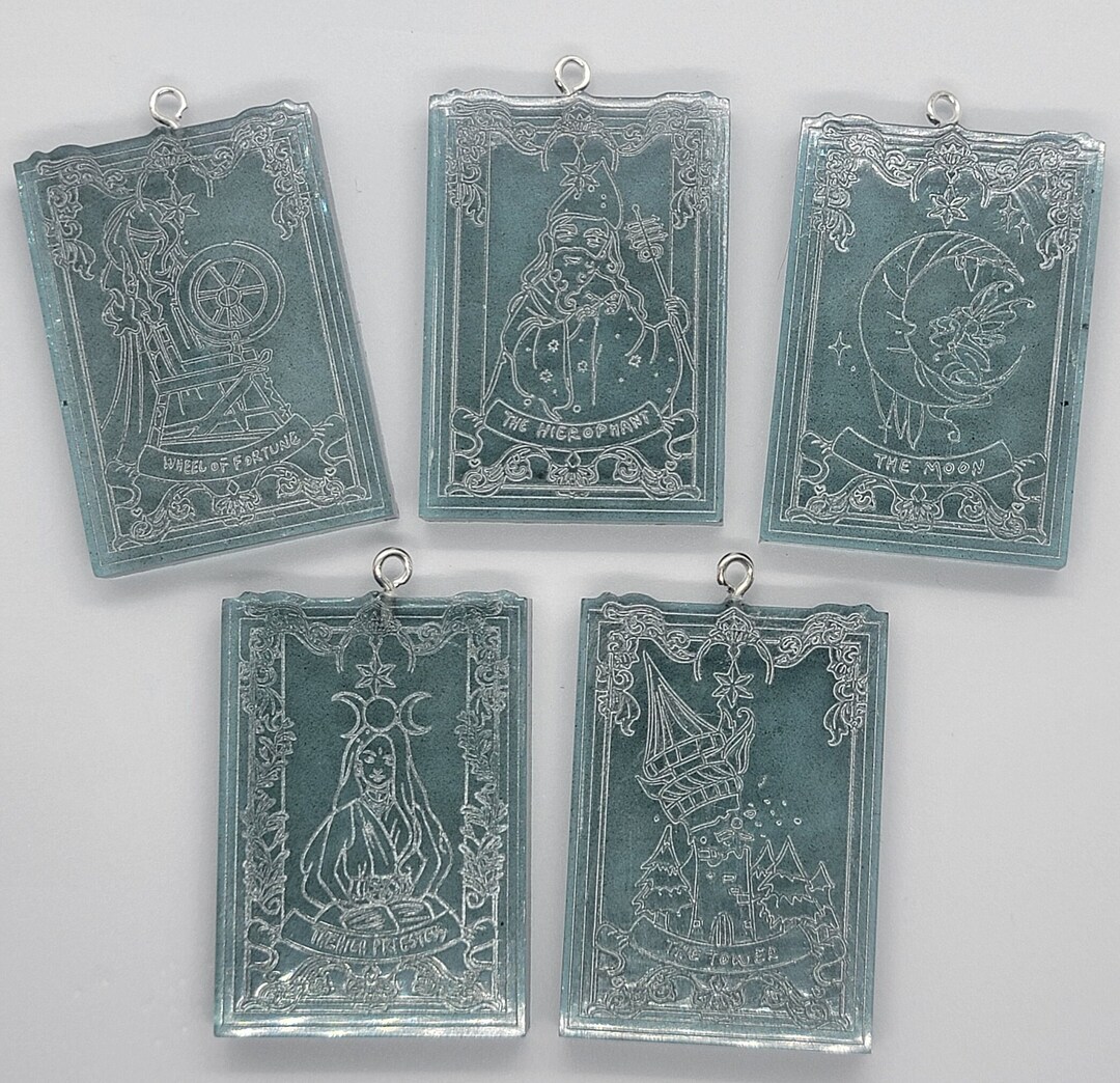 Resin Tarot Card Charm With Necklace or Keychain - Etsy