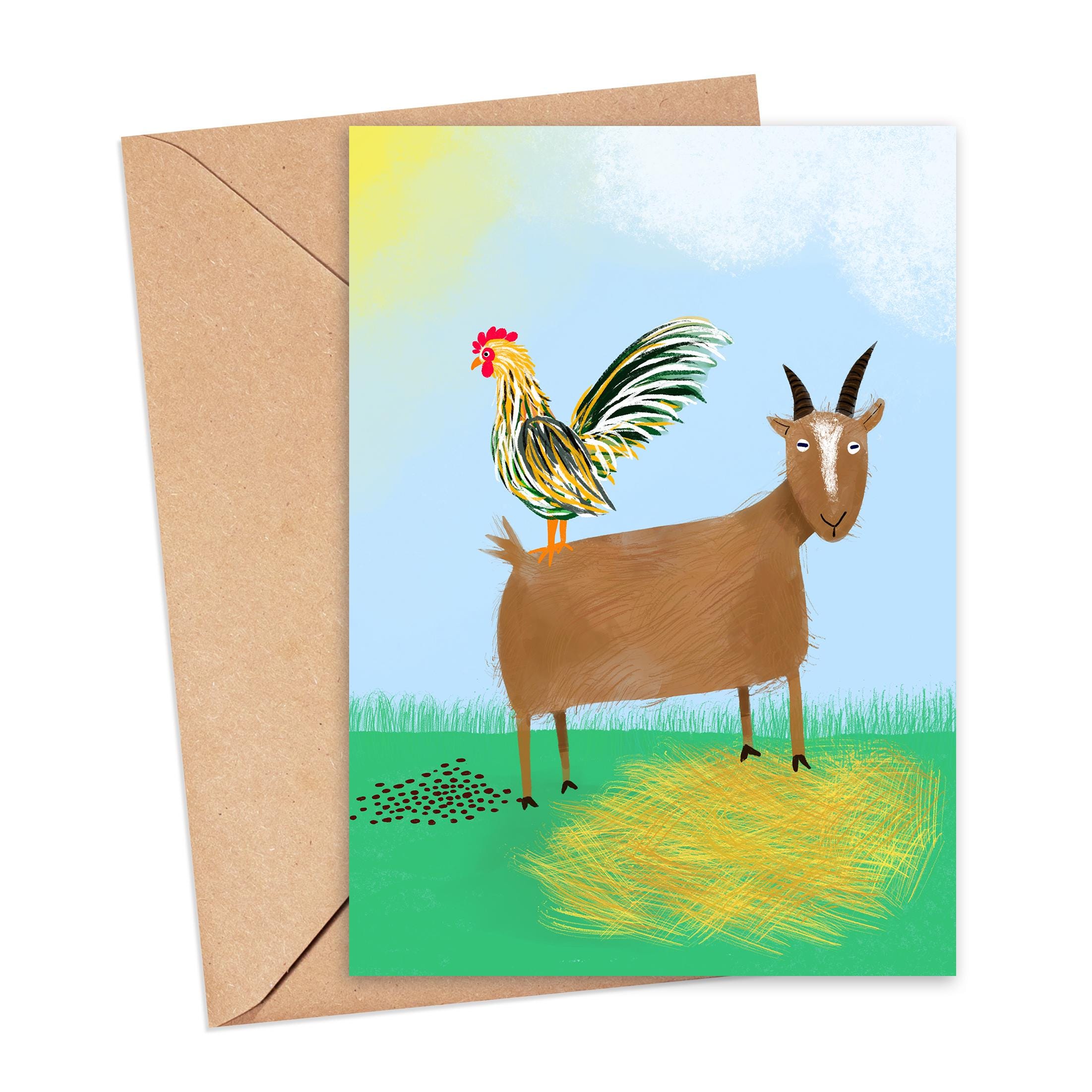 Funny Goat Greeting Card, Goat Card, Funny Farm Card, Hello From the ...