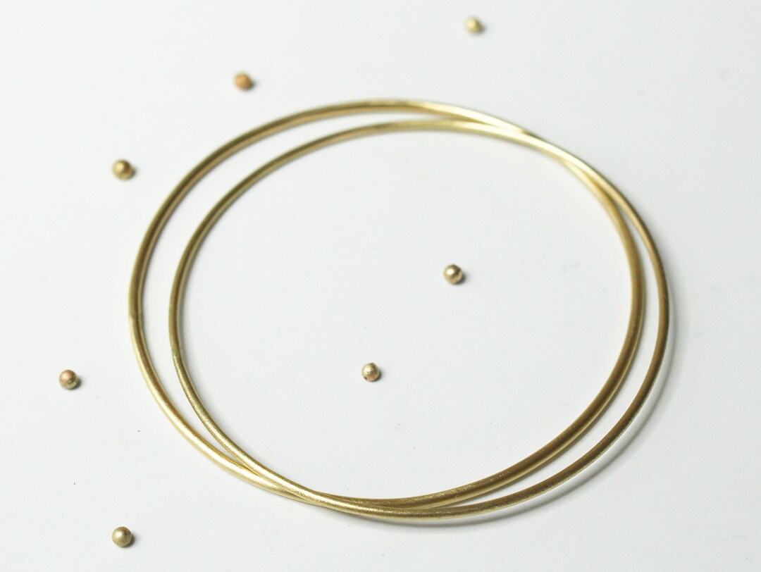 1.2mm Dainty Bangle in 9ct 14ct 18ct Solid Recycled Yellow Gold - 375 ...