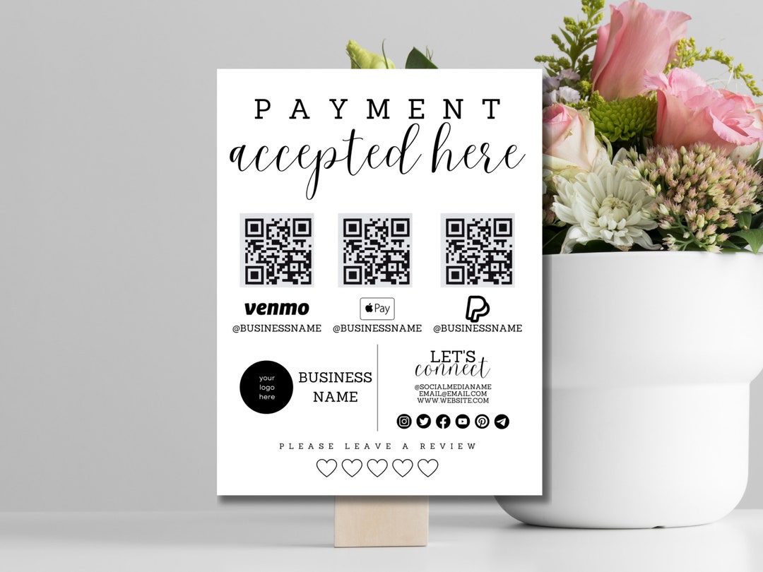 Small Business Payment Sign, Editable QR Code Payment Design, Canva ...