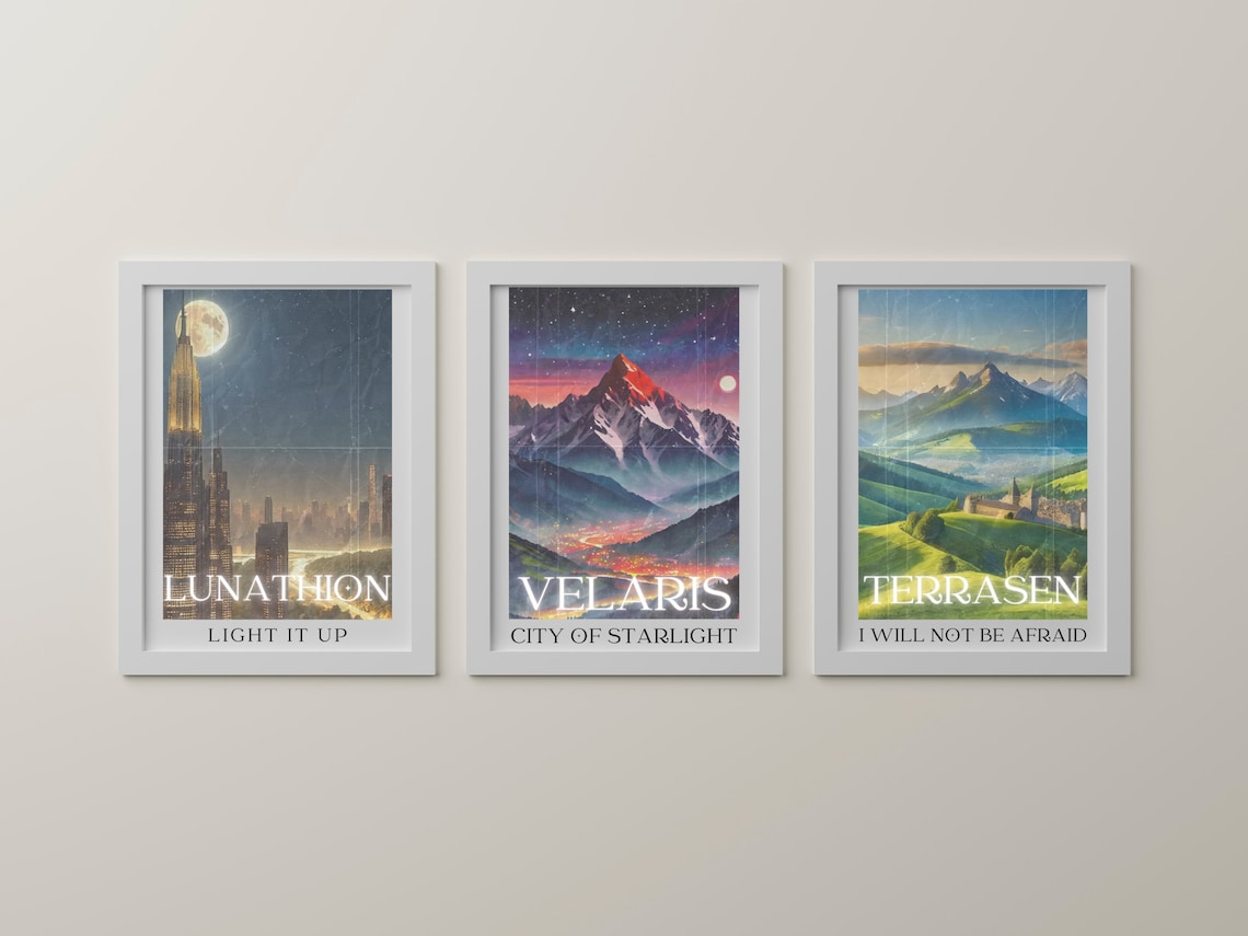 SJM City Printable Art, Digital Download, Terrasen, Velaris, Lunathion ...