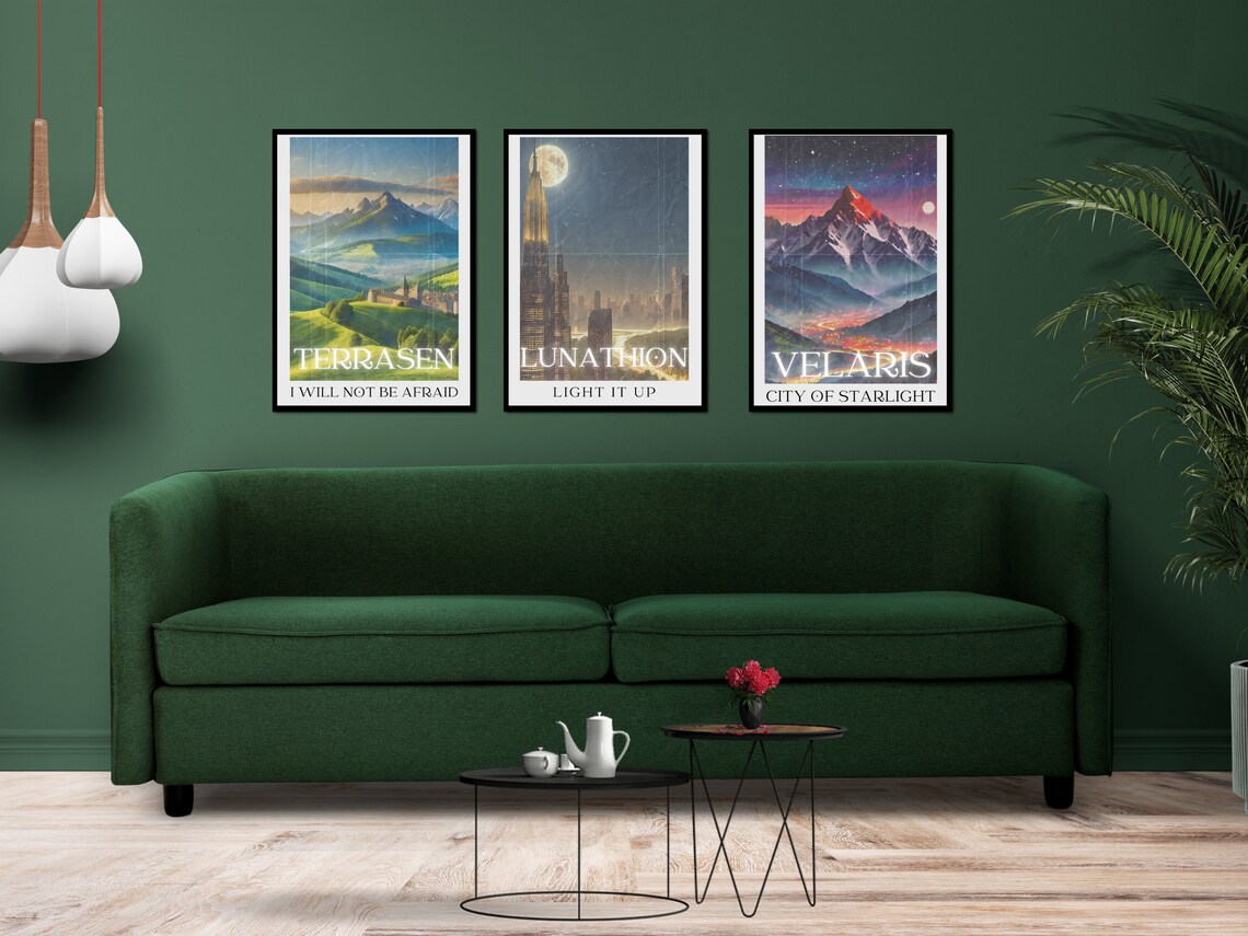 SJM City Printable Art, Digital Download, Terrasen, Velaris, Lunathion ...