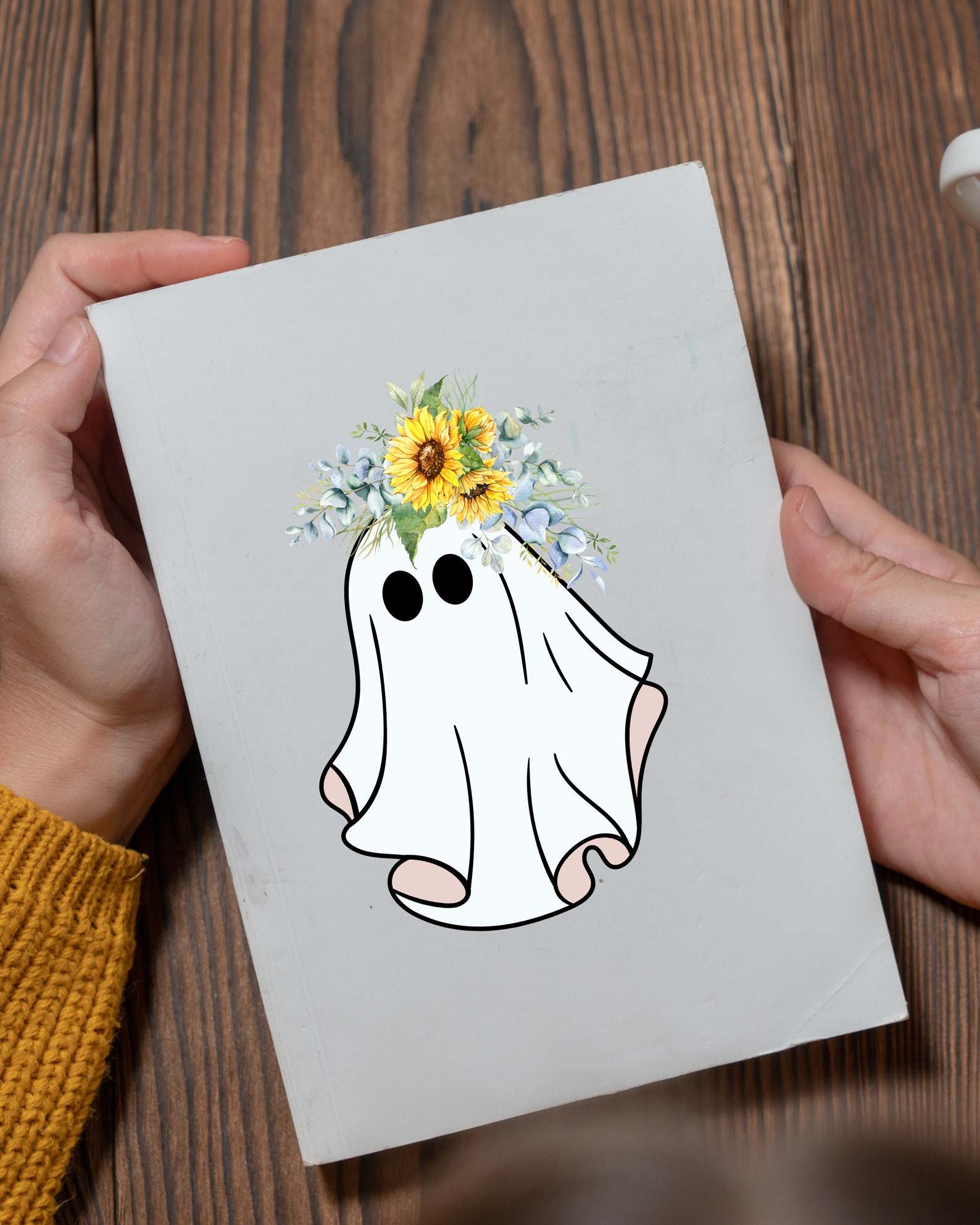Flower Ghost PNG and JPG Bundle, Cute Ghost Clipart, Floral Ghost ...