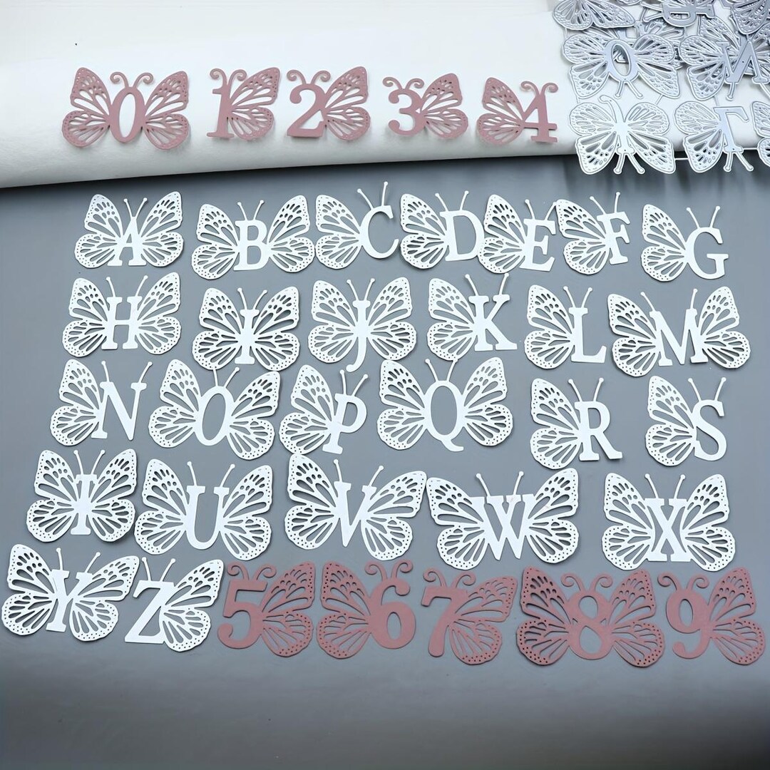 Butterfly Alphabet Number Die Cuts, Scrapbooking Embossing - Etsy
