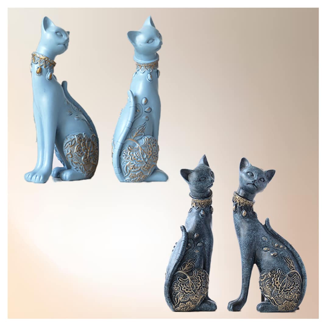 Cat Figurine Cute Desk Décor Resin Cat Statue for Home - Etsy