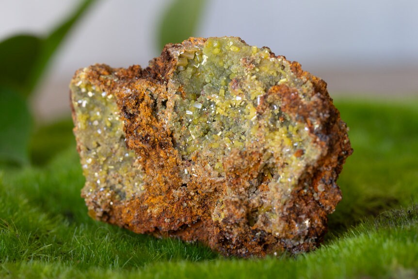 Rare Mimetite Stone Raw Natural Crystal Cluster Sparkling Green ...