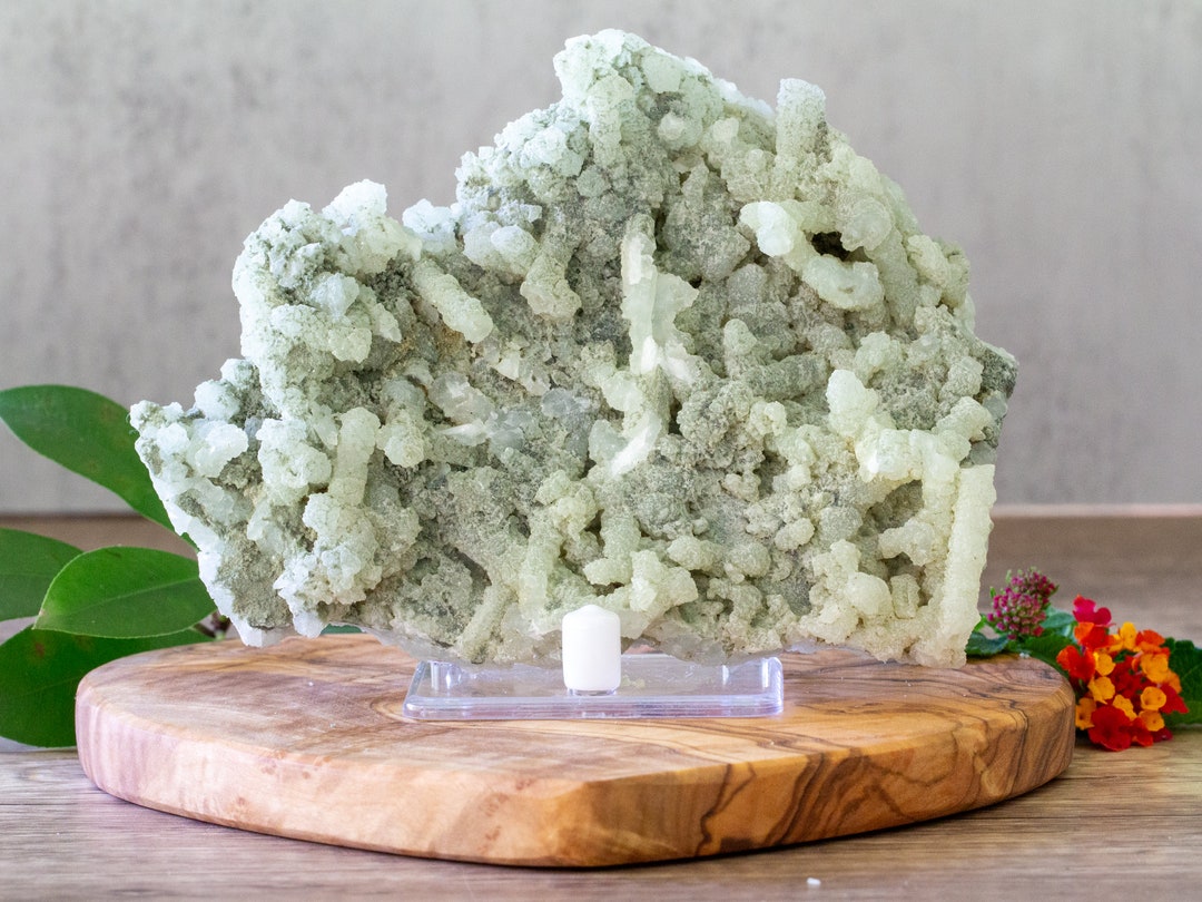 Prehnite After Laumontite | Raw Natural Crystal Cluster | High-quality ...
