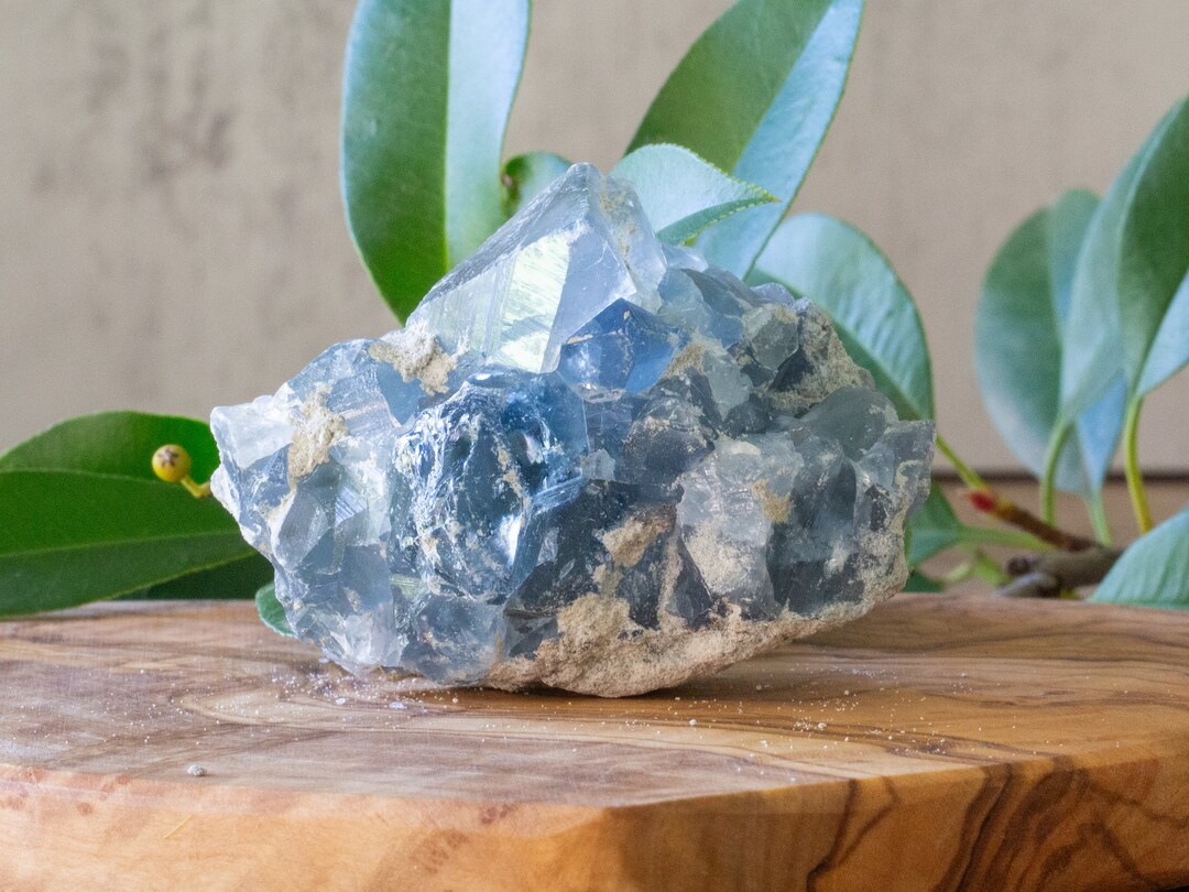 Celestite Crystal Cluster | Chunk of Denim Blue Celestine | Big Gemmy ...