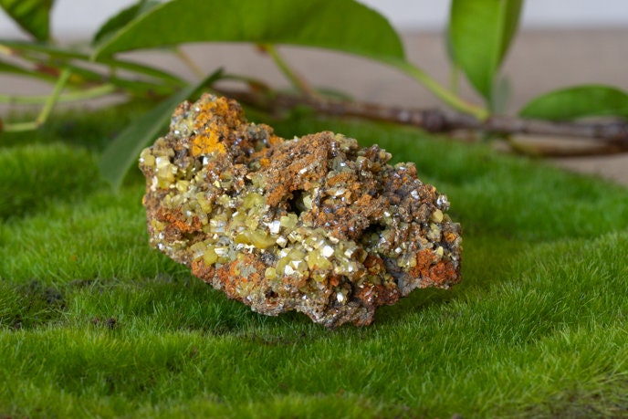 Rare Mimetite Stone Raw Natural Crystal Cluster Sparkling Green ...