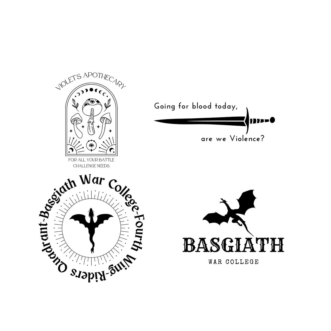SVG- Fourth Wing Bundle, Basgiath War College, Violet, Xaden, Rebecca ...