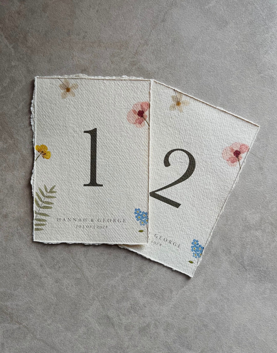 Wildflower Boho Wedding Table Numbers - Pressed Flowers Table Numbers, Pretty Floral Table ...