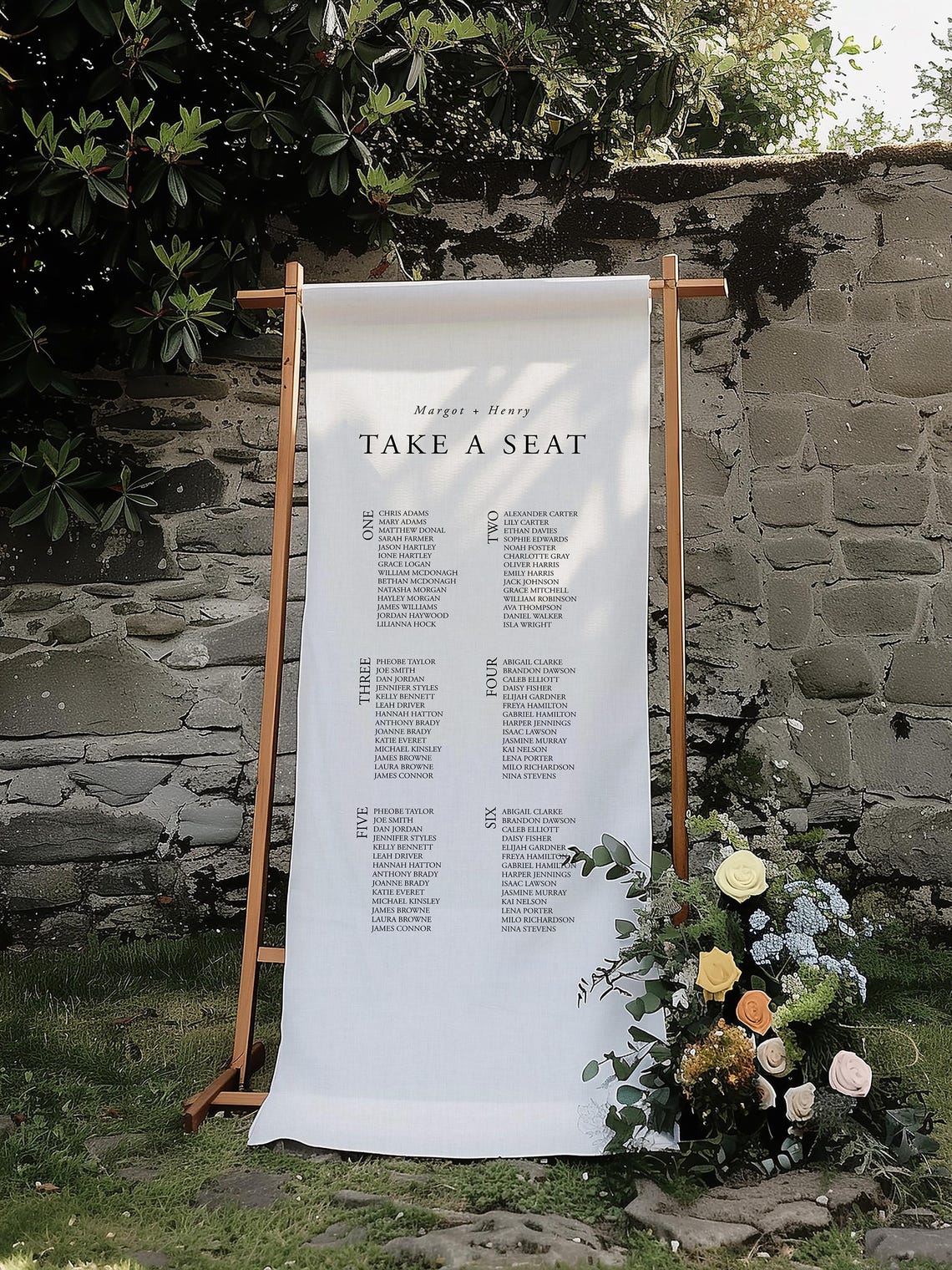 Linen Fabric Wedding Seating Chart: Personalized Cotton Table Plan - Etsy