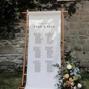 Linen Fabric Wedding Seating Chart: Personalized Cotton Table Plan - Etsy