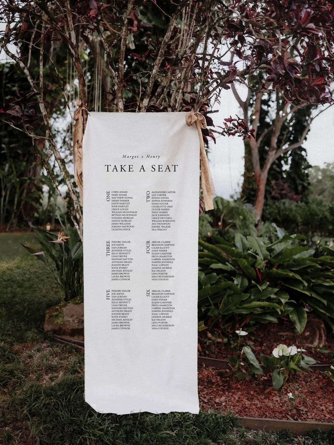 Linen Fabric Wedding Seating Chart: Personalized Cotton Table Plan - Etsy