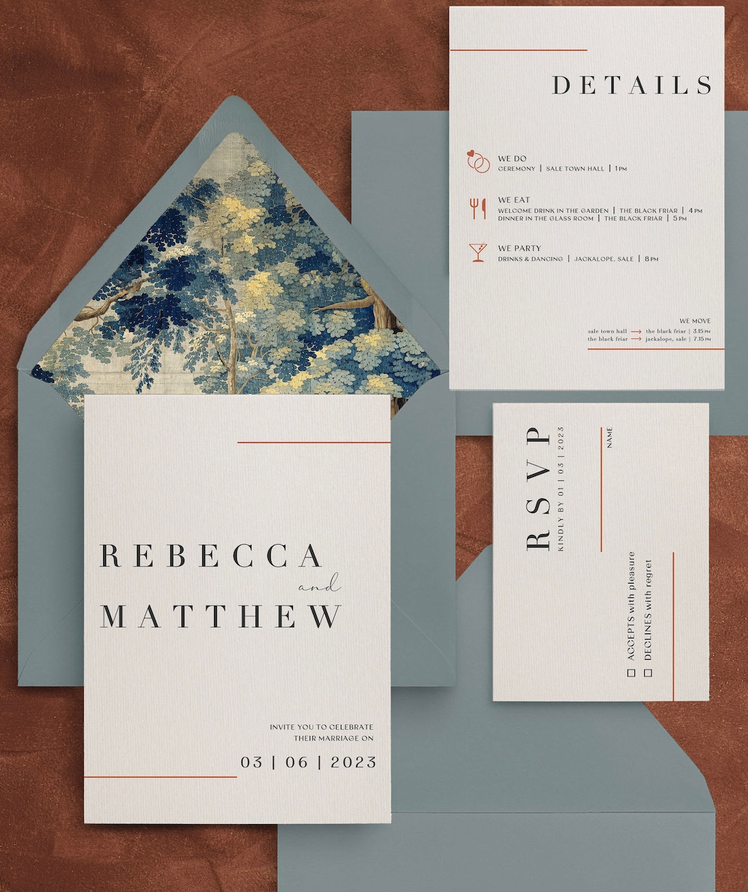 Modern Minimalist Wedding Invitations - Classic Invitations, Rustic ...