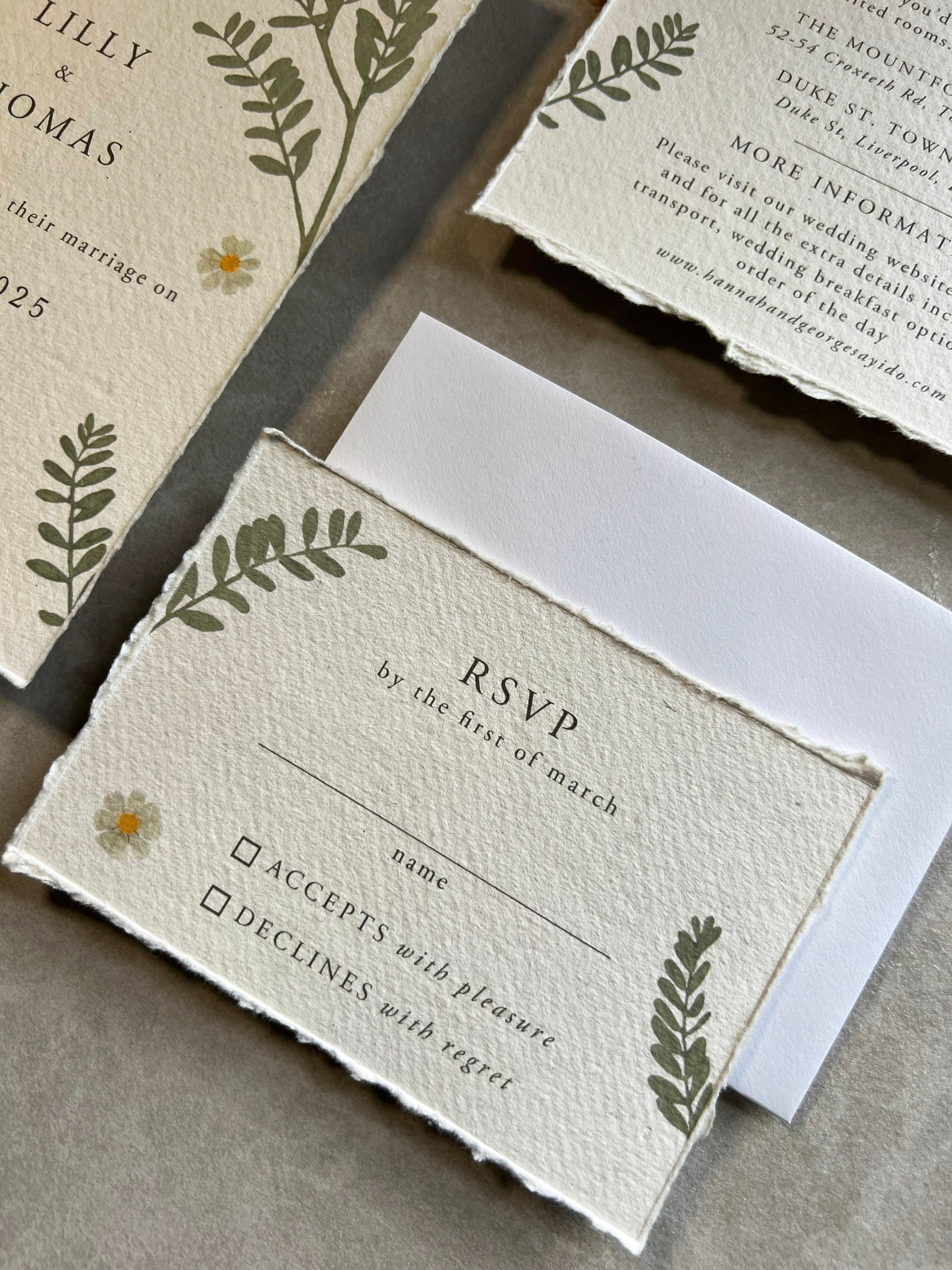 Woodland Boho Wedding Invitations With Envelopes - Forest Wedding ...