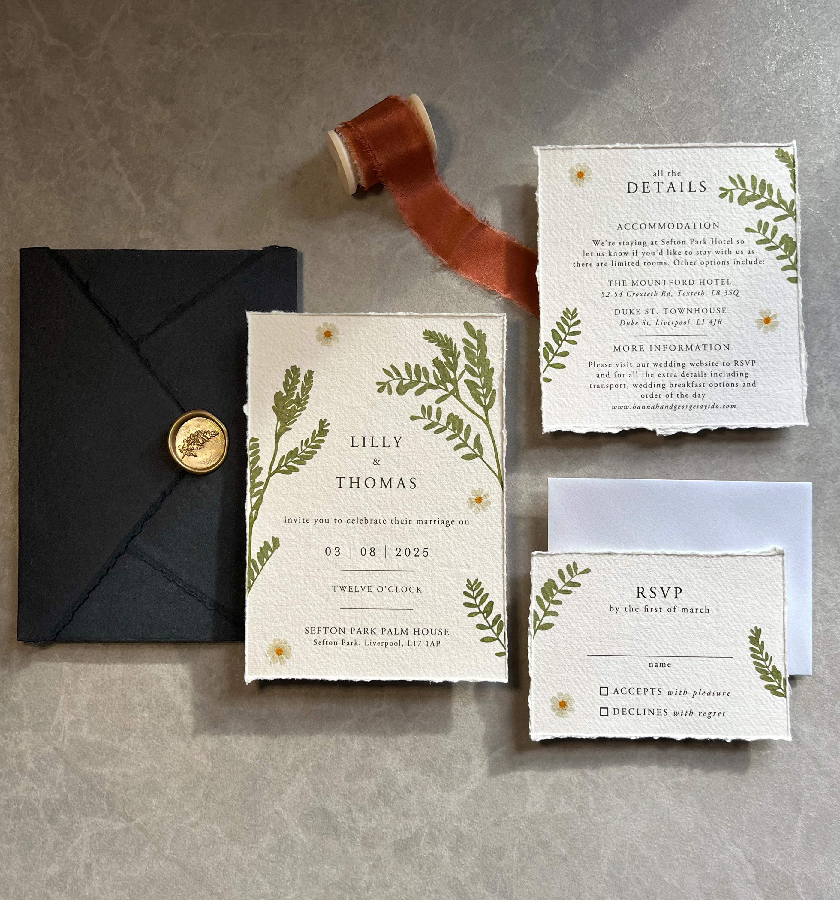Enchanted Forest Boho Wedding Invitations With Envelopes - Woodland ...