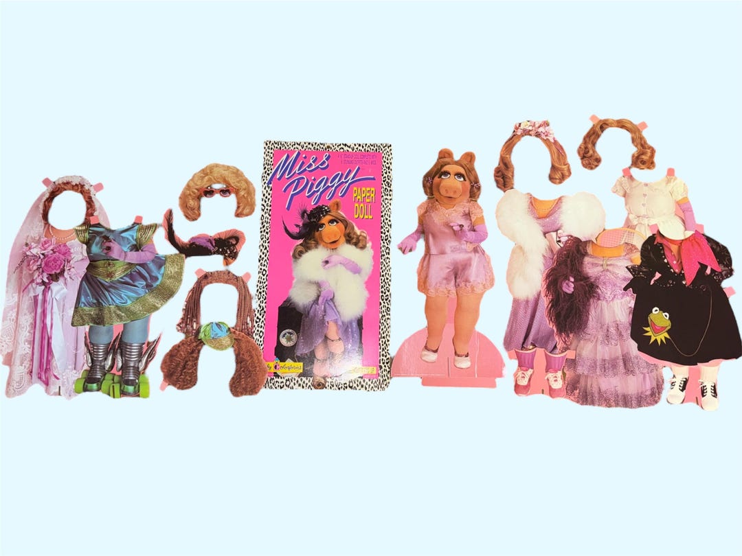 Vintage 1989 Miss Piggy Paper Doll by Colorforms - Etsy