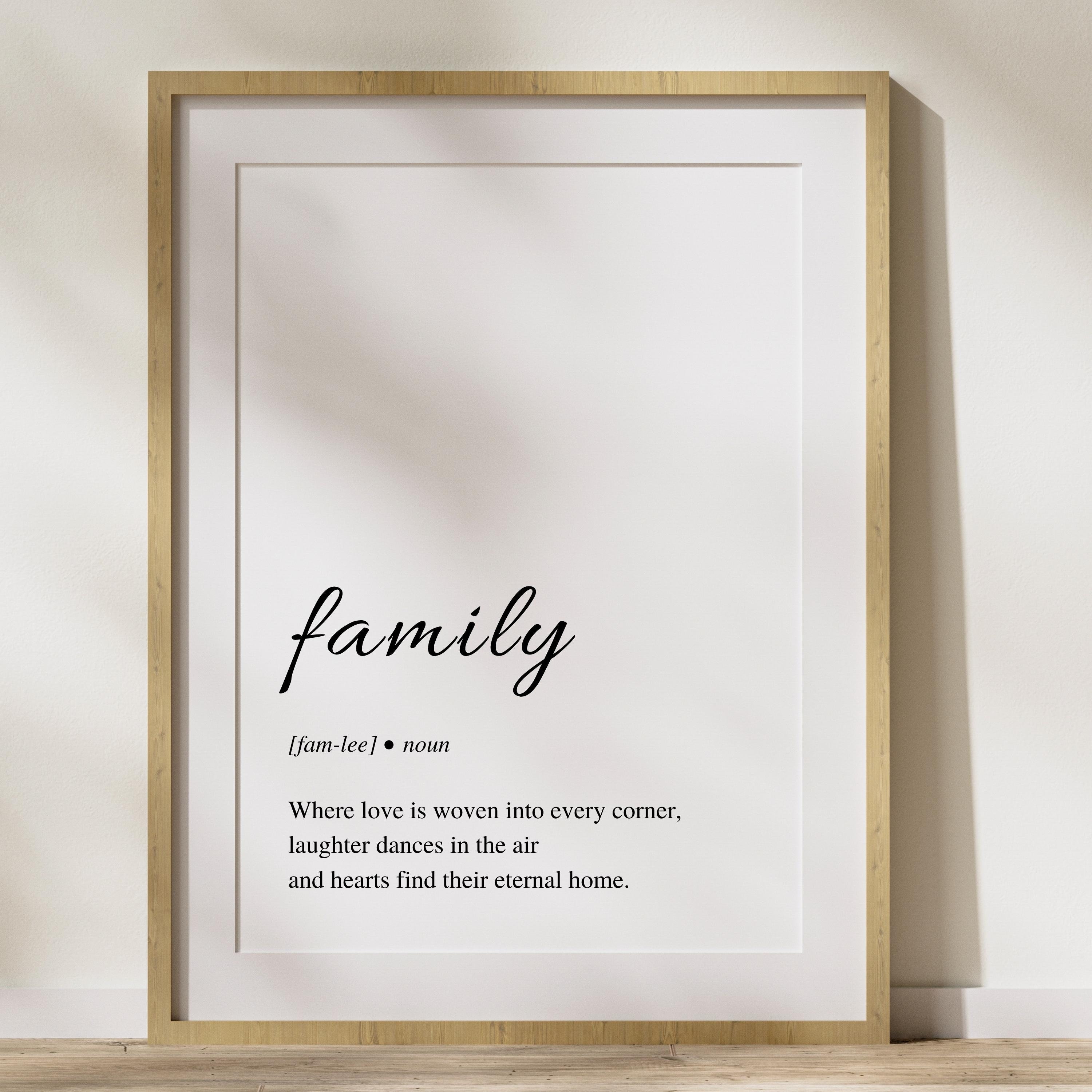 Family Definition Printable Art Entryway Décor Family Wall - Etsy