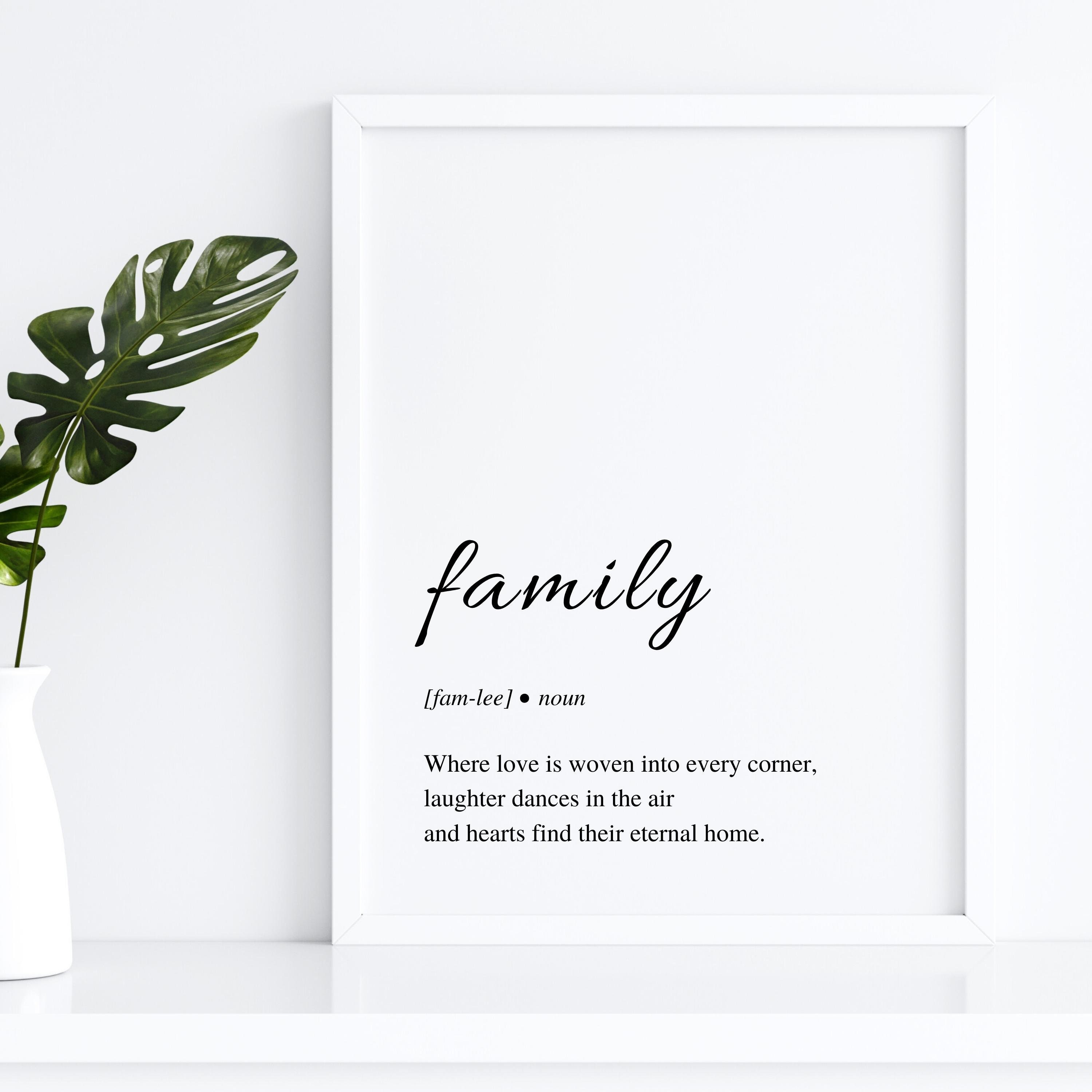 Family Definition Printable Art Entryway Décor Family Wall - Etsy