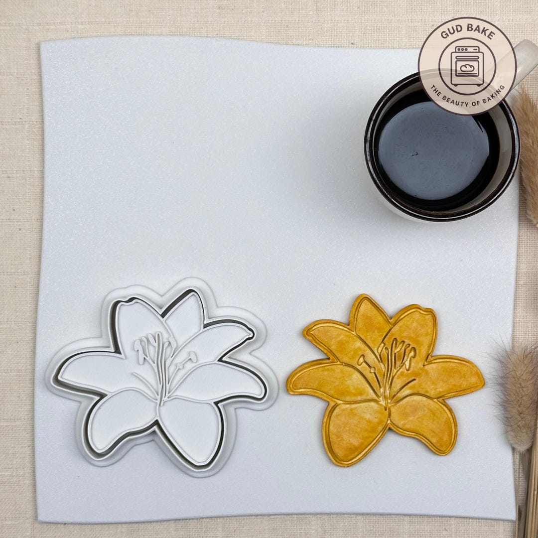 Lily Flower Cookie Cutter With Stamp, Spring Baking - Etsy