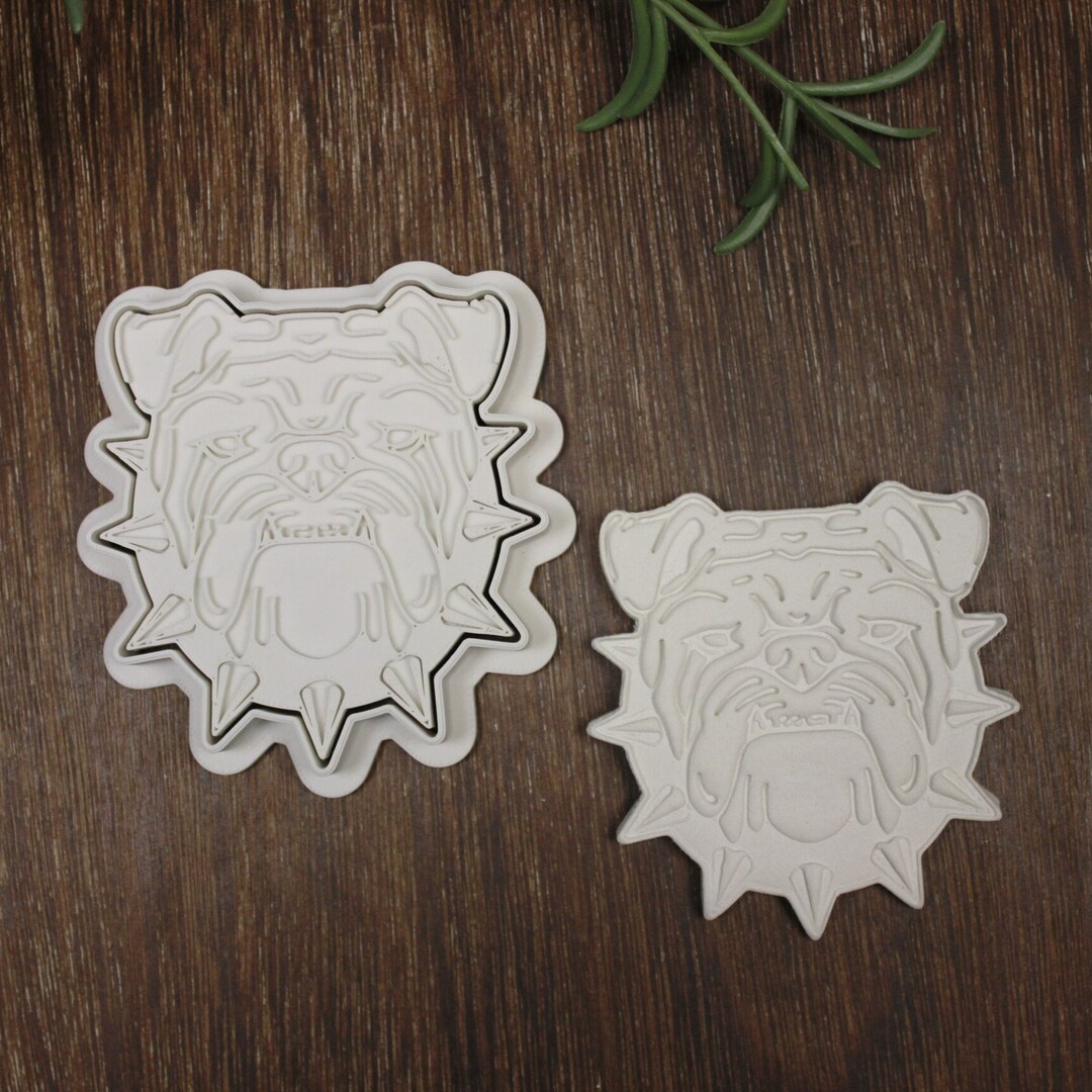 Bulldog Spikes Cookie Cutter Mad Dog Theme Cookies Party Ideas - Etsy