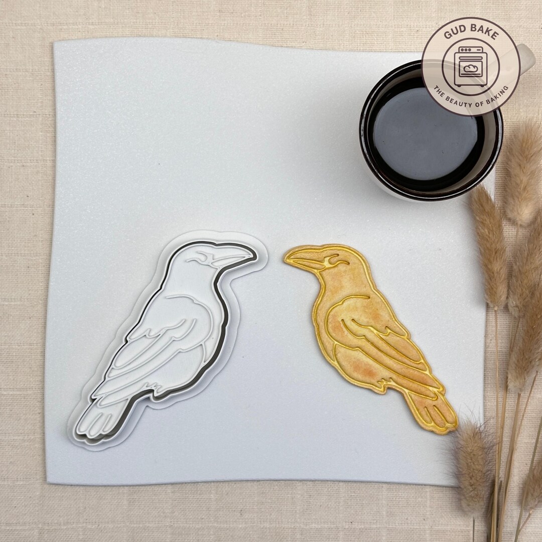 Raven Cookie Cutter - Mystical Bird Shape for Gothic Themes, Halloween ...