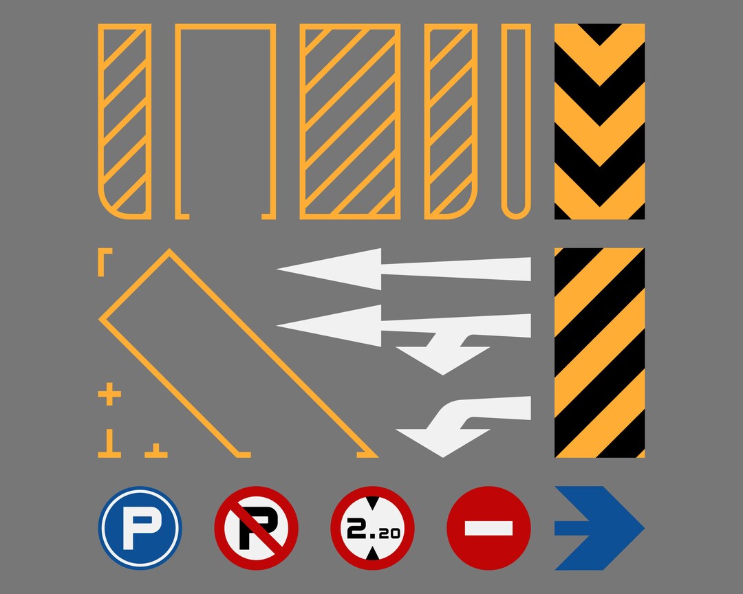 Parking Lot Signs Flat Vector | Digital Download | Clipart | AI - EPS ...