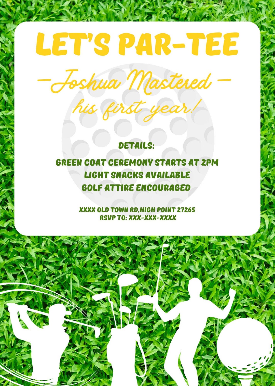 Master’s Birthday - Mastered It Invitation - Masters Theme Party - Golf ...