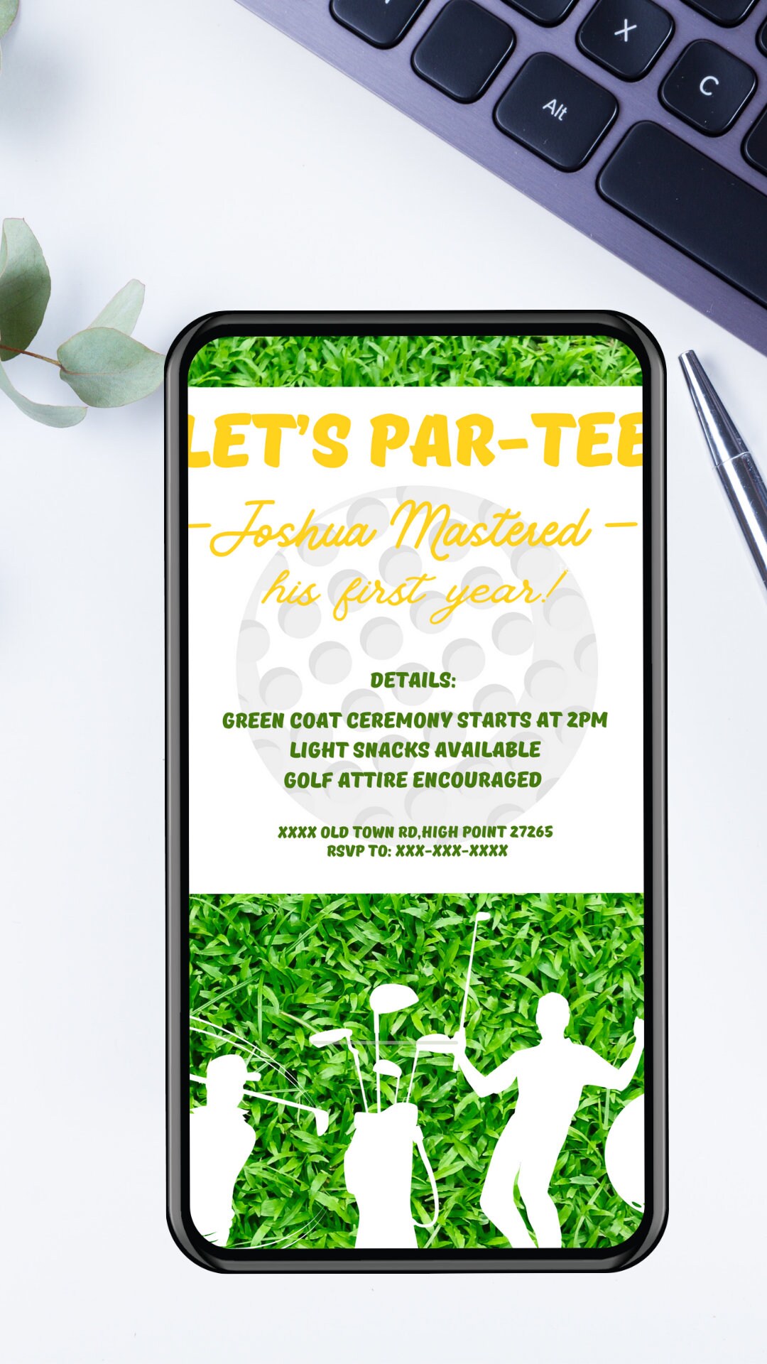 Masters Birthday Mastered It Invitation Masters Theme - Etsy