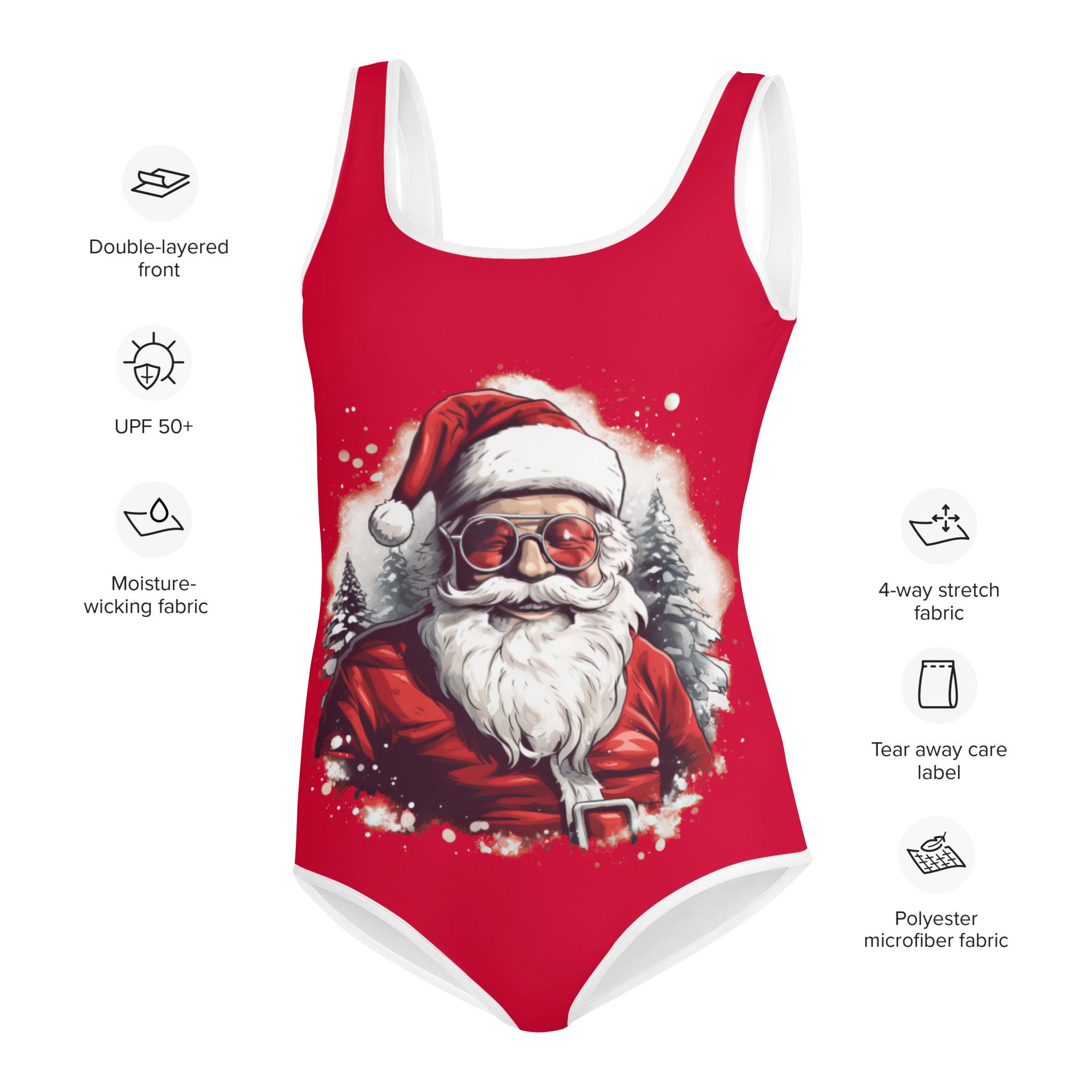 Santa's Smile One-piece Swimsuit: Spread Holiday Cheer With Every ...