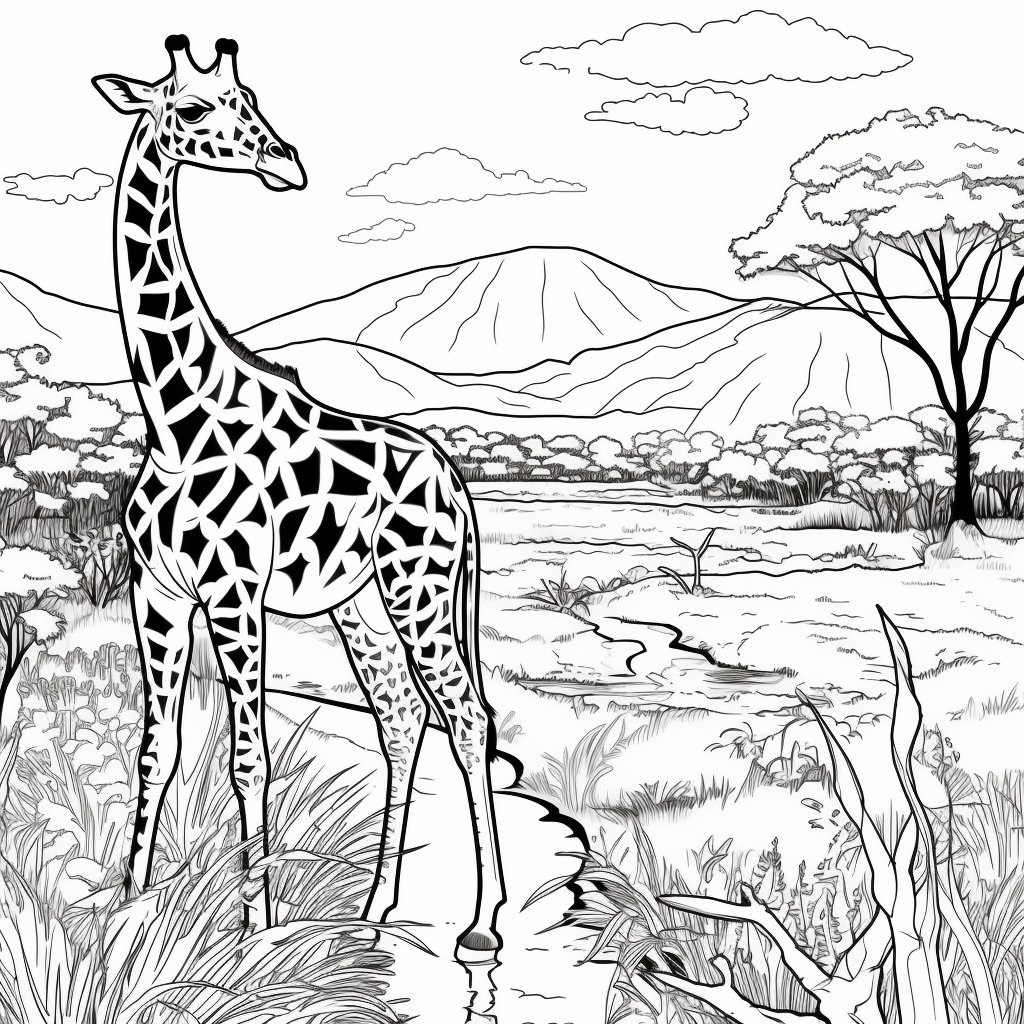 Printable Wild Animals Coloring Pages for Kids or Adults. 20 Pages ...
