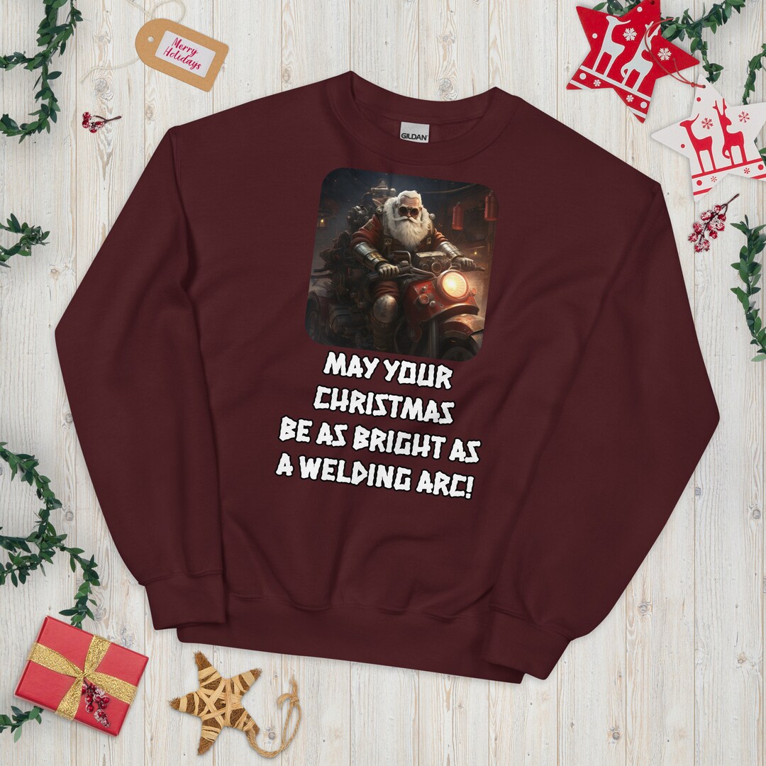 Santa's Dieselpunk Ride: A Festive and Cozy Sweatshirt for the Holiday ...