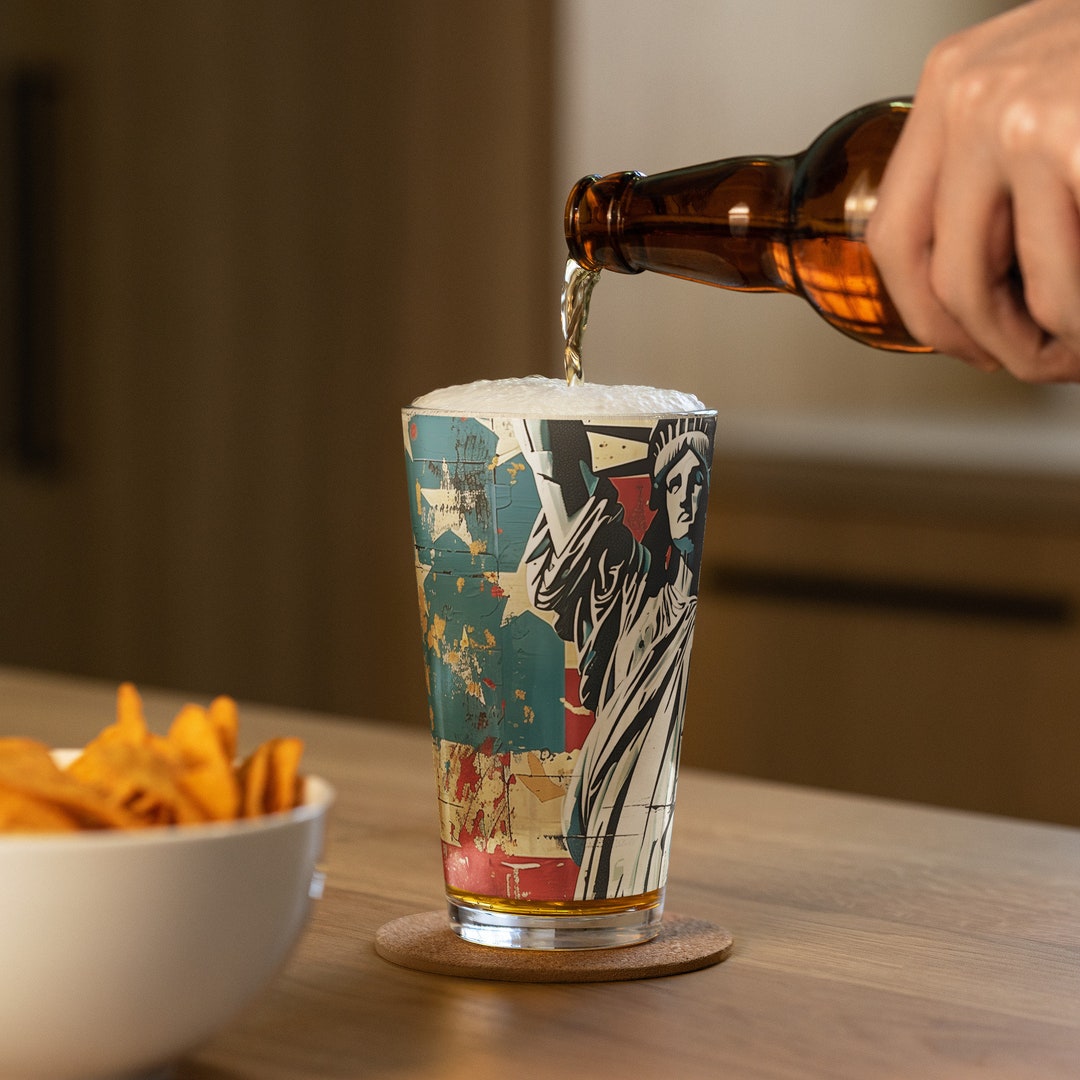Raise a Toast With Lady Liberty Statue of Liberty Shaker Pint Glass - Etsy