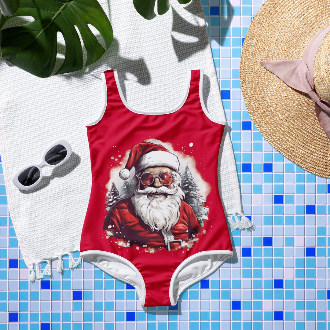 Santa's Smile One-piece Swimsuit: Spread Holiday Cheer With Every ...
