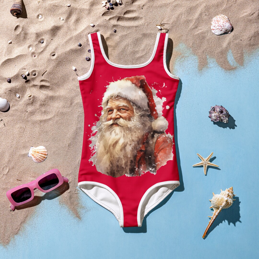 Thoughtful Santa Swimsuit for Joyful Splashes - Etsy