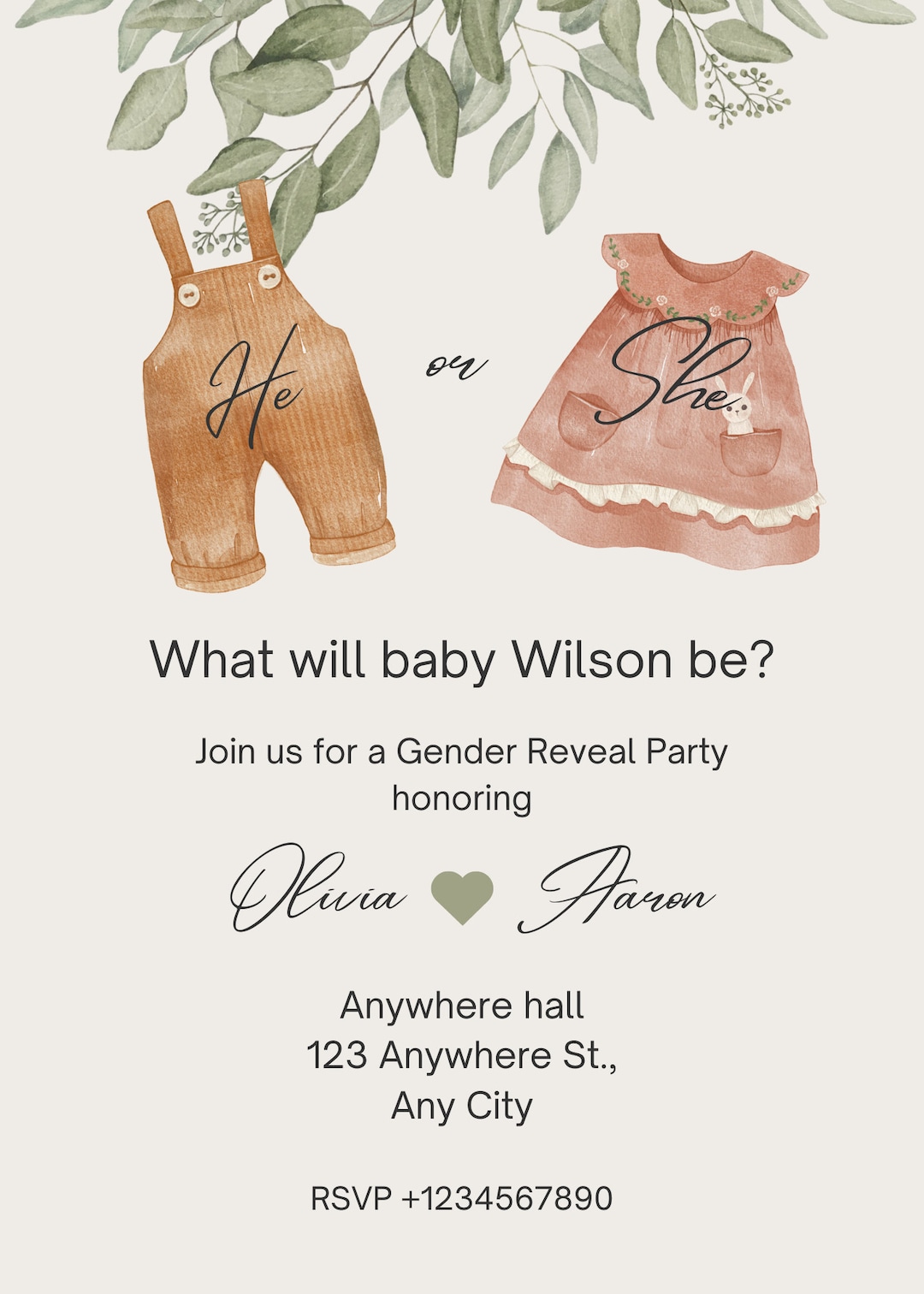 Gender Reveal Invitation **digital Download** - Etsy