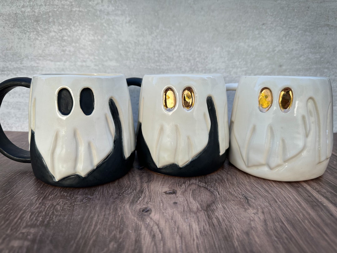 Gold Detailed Ceramic Halloween Ghost Mug - Etsy