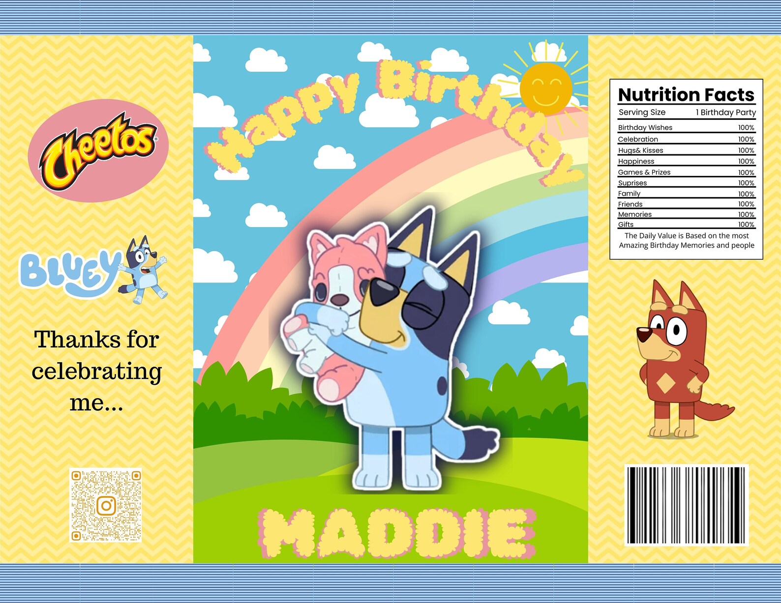 Personalized Bluey Chip Bags Custom Party Favors PDF Delivered in 24 ...
