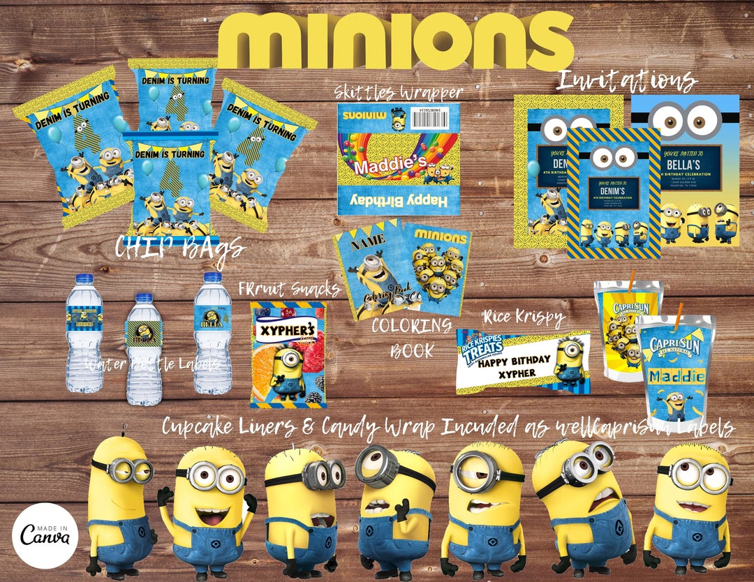 10 Pack Minions Despicable Me Bundle, Minion Chip Bags, Minions Custom ...