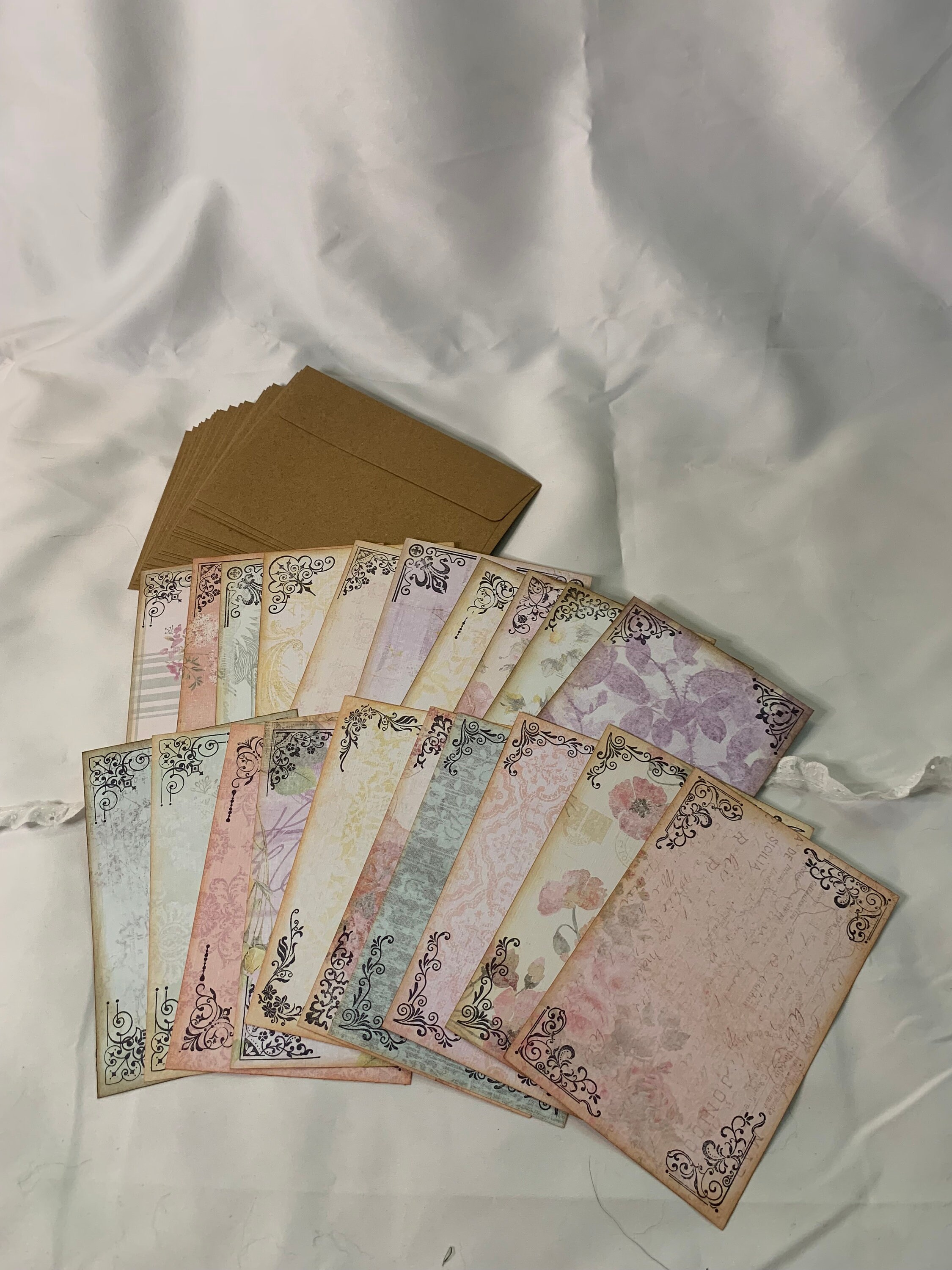 20 Handmade Assortment 4x6 Cards/ Ephemera/thank You Card/ Vintage Postcard/ Invitation set 01 ...