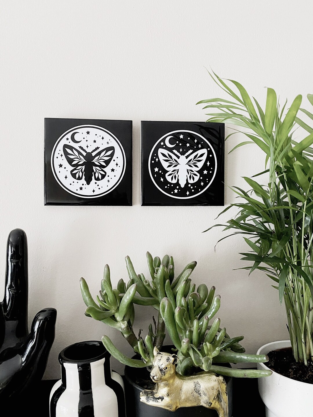 Butterfly Moth Ceramic Tile Goth Decor Wall Art Alt Home - Etsy